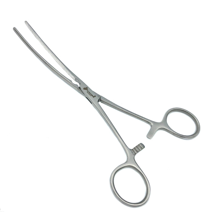 Doyen Intestinal Forceps, 8" (20cm), Curved, Longitudinal Serrations