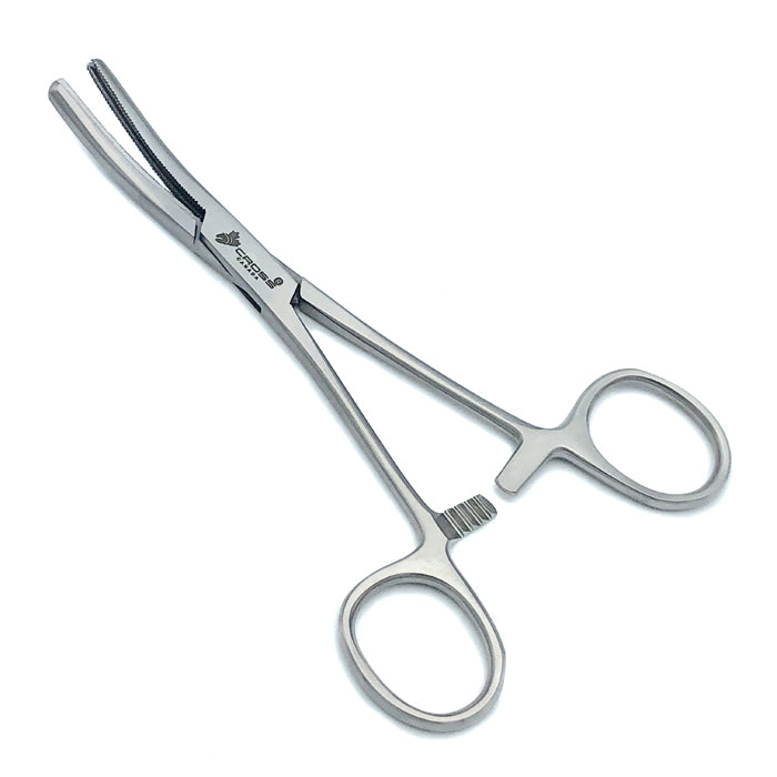 Ferguson (Fergusson) Angiotribe Forceps, 7.5” (18cm), Curved, Serrated