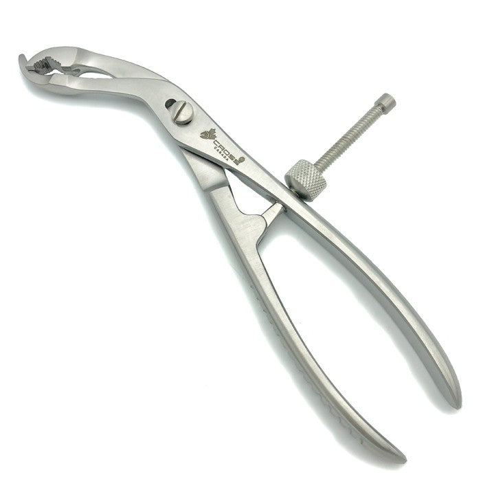 BONE HOLDING FORCEPS, SELF-RETAINING, 6" (15.5CM), 1 SERRATED JAW, ANG